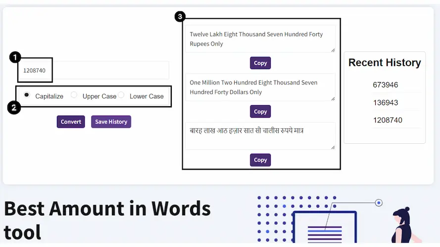 Amount In Words In Indian Rupees - Convert Rupees in Words Amount In Words In Indian Rupees - Convert Rupees in Words